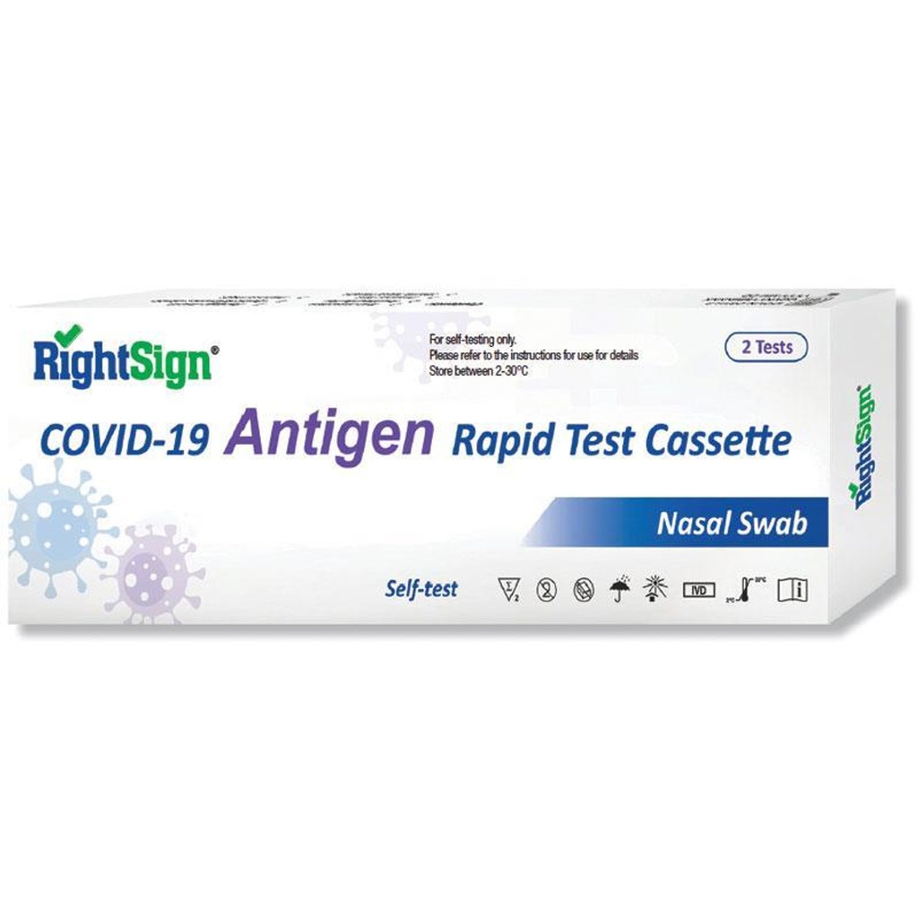RightSign COVID 19 Antigen Test (Nasal Swab) Self Test 2 x 2 Packs (4 ...